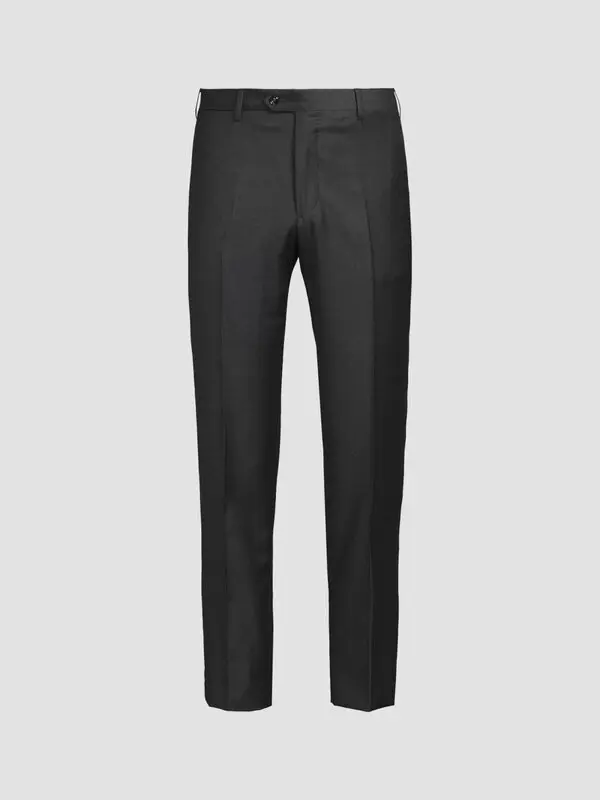 Giorgio Armani Crease-front Virgin Wool Trousers - Solid Black