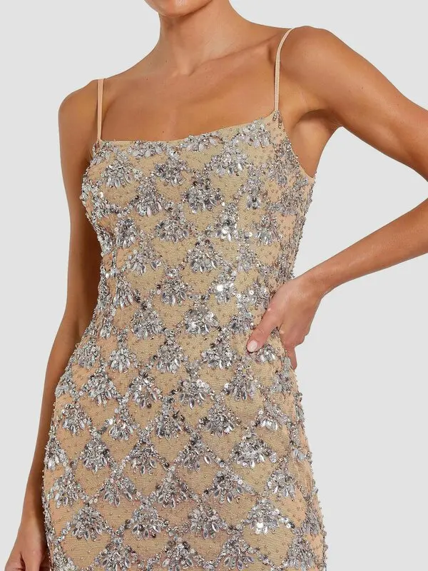 Mac Duggal Prom Sequined Mesh Slipdress