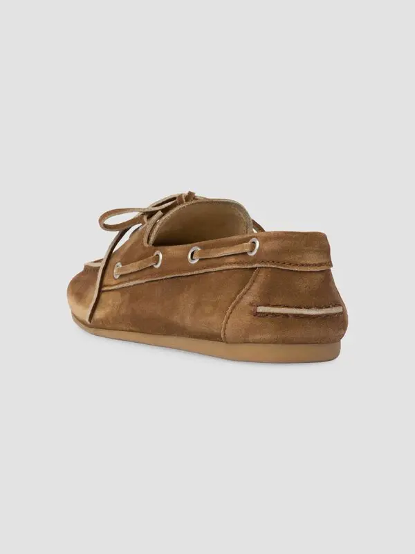 Miu Miu Faded Unlined Suede Loafers - Brown
