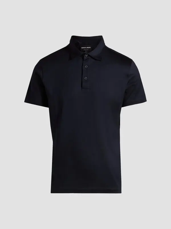 Giorgio Armani Lux Silk-cotton Jersey Polo Shirt