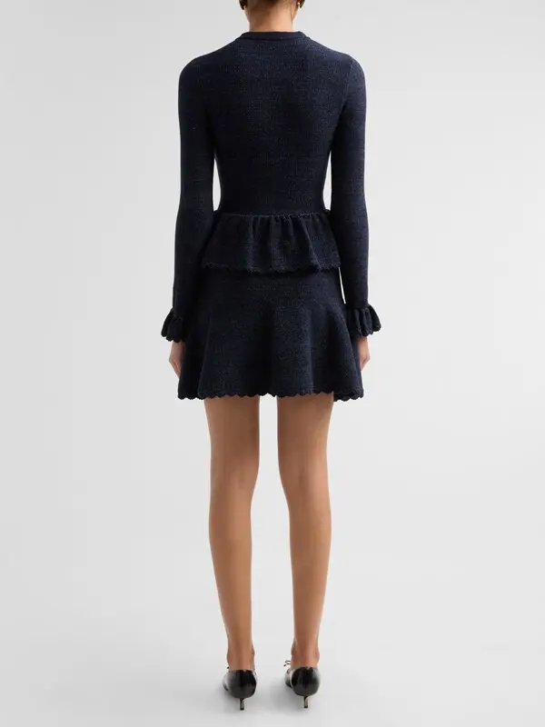 SELF-PORTRAIT Textured Knit Mini Dress