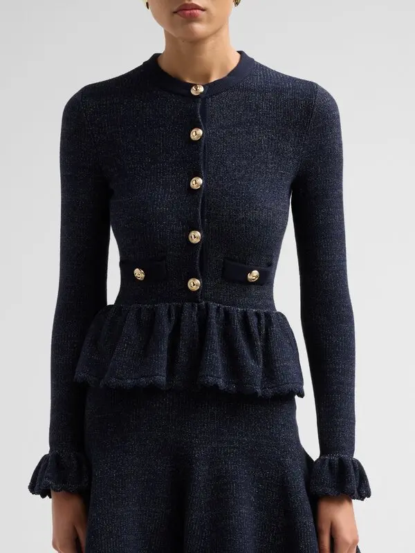 SELF-PORTRAIT Textured Knit Mini Dress