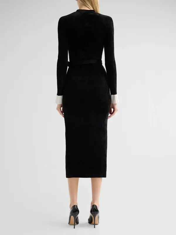 SELF-PORTRAIT Chenille Knit Midi Dress