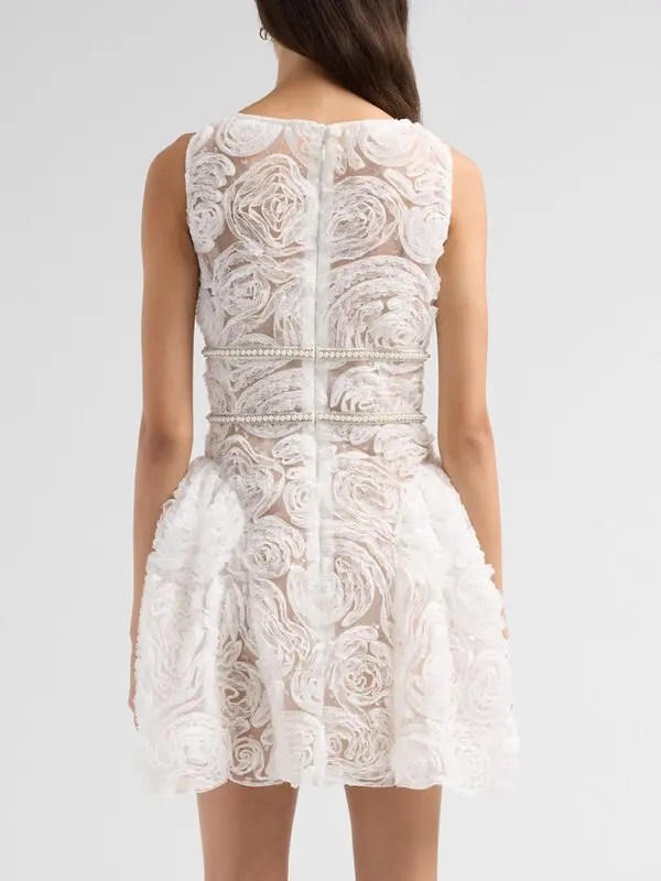 SELF-PORTRAIT Tulle Laced A-line Mini Dress