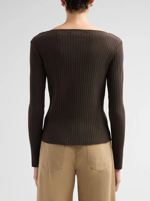 Vince Boatneck Cotton Rib-knit Sweater