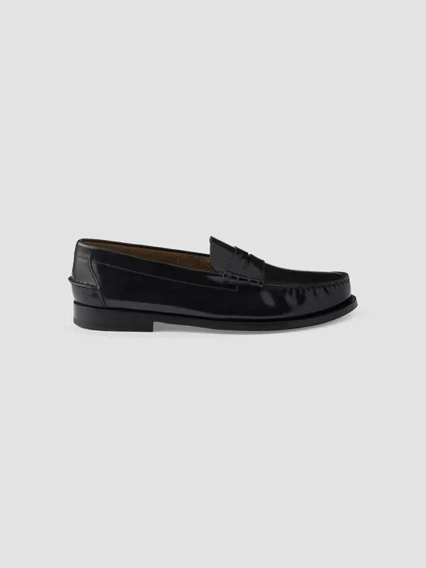 Prada Brushed Leather Loafers - Black