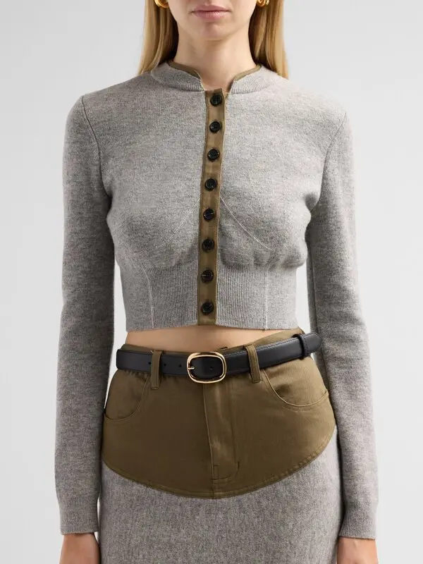 SELF-PORTRAIT Contrast Placket Cardigan