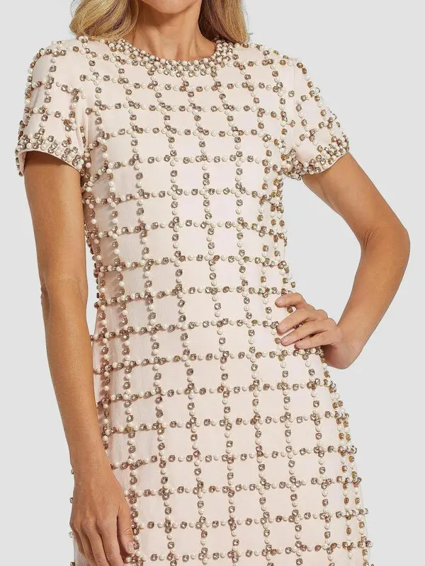 Mac Duggal Cocktail Beaded Sheath Minidress