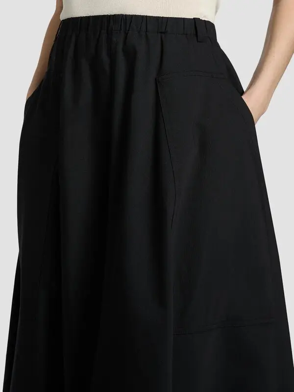 Vince Pocket Full Cotton Midi-skirt - Black