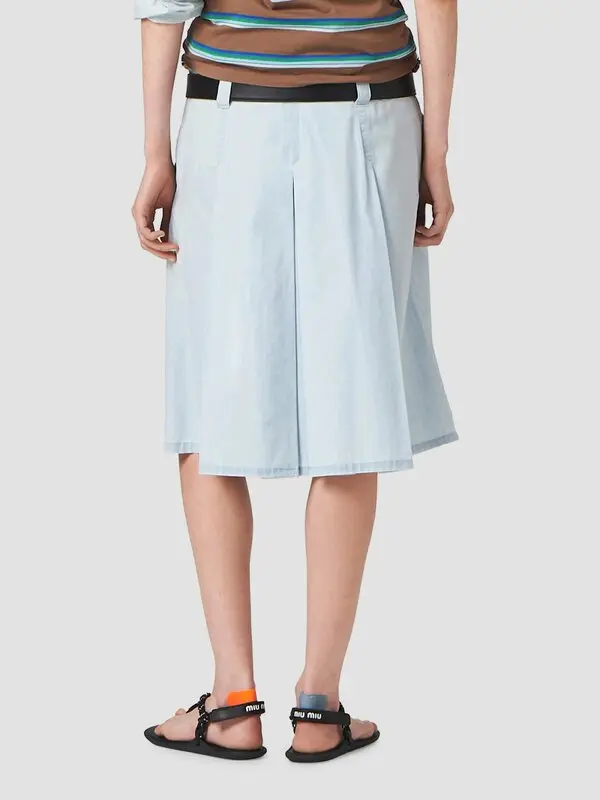Miu Miu Pleated Chambray Skirt