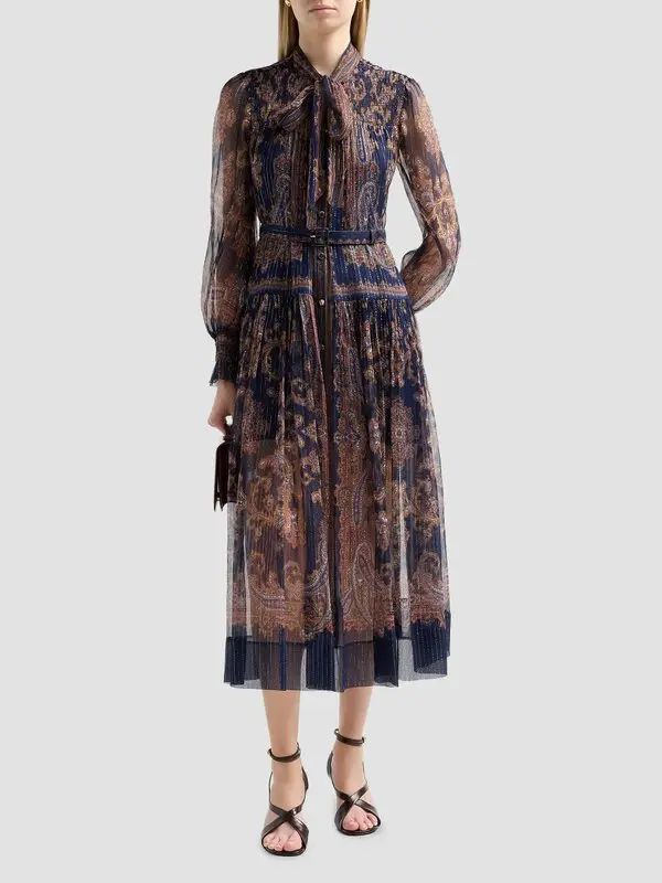 SELF-PORTRAIT Printed Georgette Midi Dress