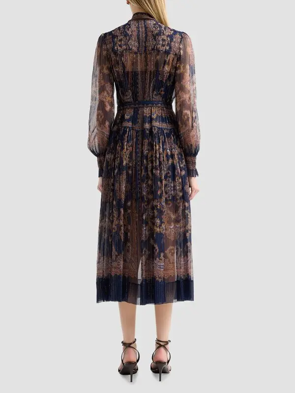 SELF-PORTRAIT Printed Georgette Midi Dress