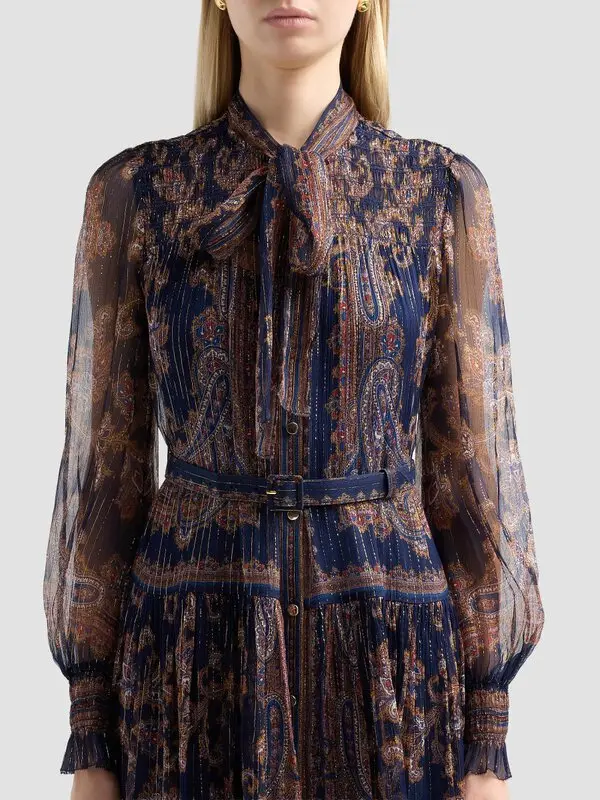 SELF-PORTRAIT Printed Georgette Midi Dress