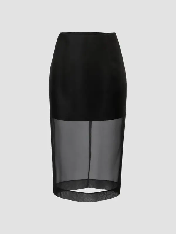 Carolina Herrera Silk Semi-sheer Skirt