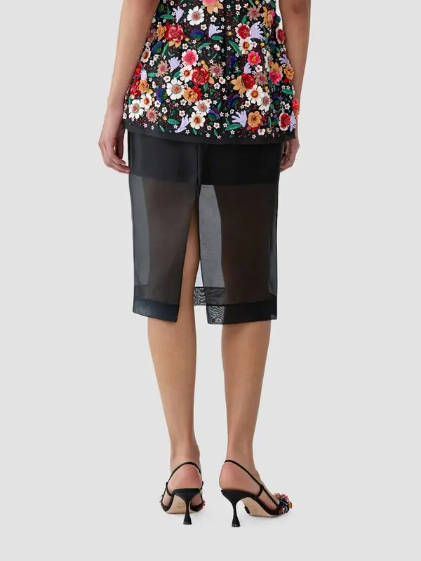 Carolina Herrera Silk Semi-sheer Skirt