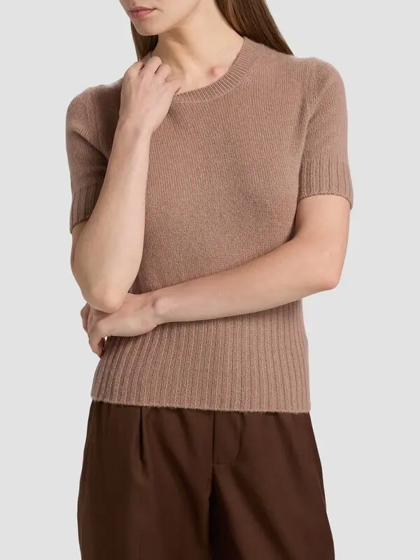 Vince Wool-cashmere Short-sleeve Sweater
