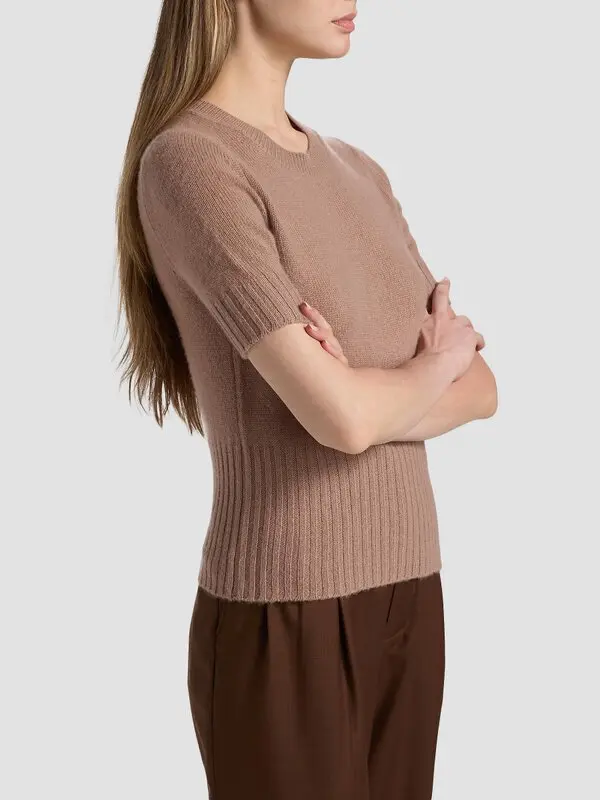 Vince Wool-cashmere Short-sleeve Sweater