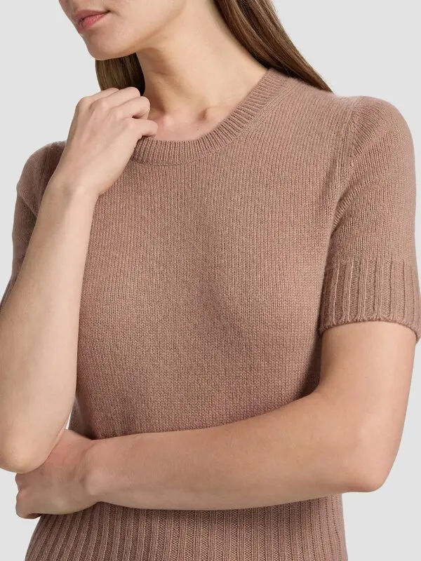 Vince Wool-cashmere Short-sleeve Sweater