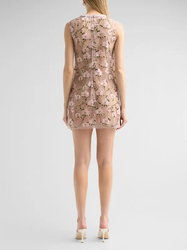 SELF-PORTRAIT Floral Sequin Embellished Mini Dress