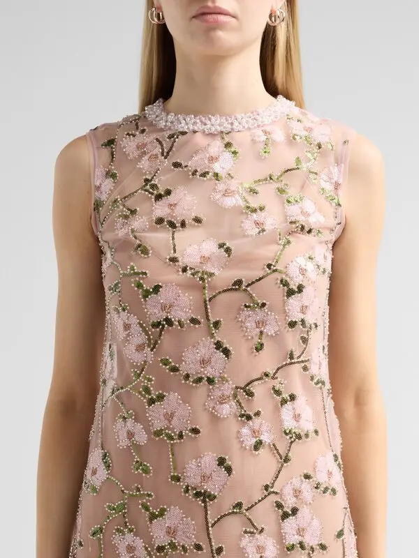 SELF-PORTRAIT Floral Sequin Embellished Mini Dress