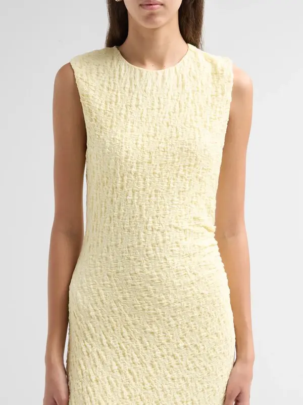 Vince Textured Jersey Ruched Midi Dress