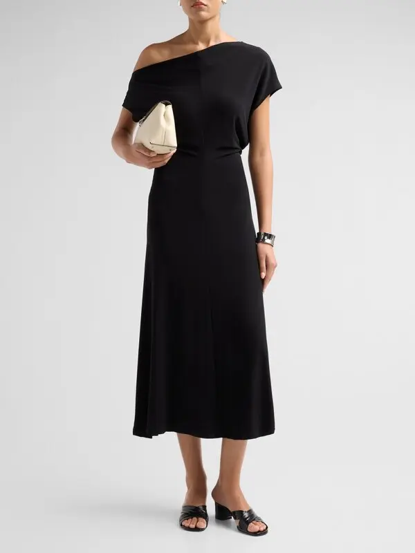 Vince Off-shoulder Matte Jersey Midi Dress