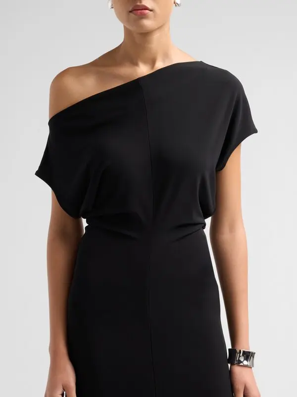 Vince Off-shoulder Matte Jersey Midi Dress
