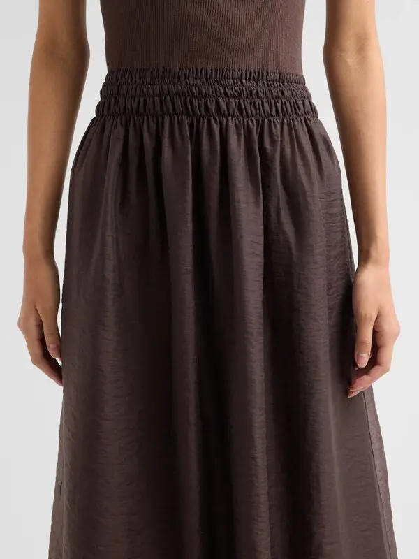 Vince Squareneck Mixed Media Midi Dress - Iron