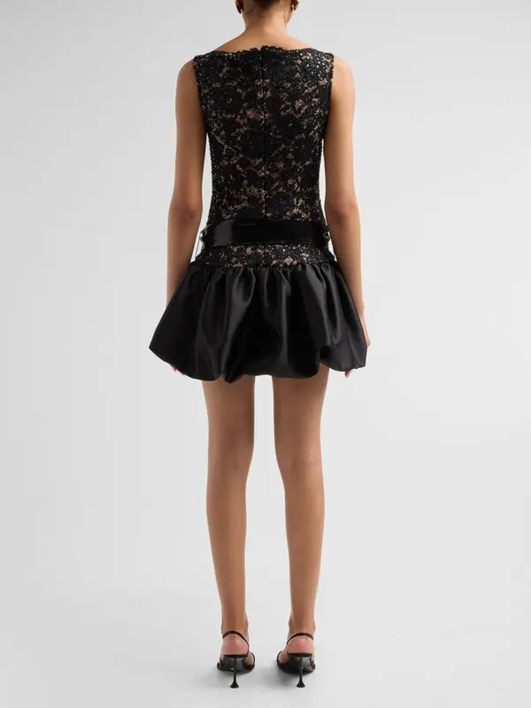 SELF-PORTRAIT Sequin Lace Bubble-hem Mini Dress