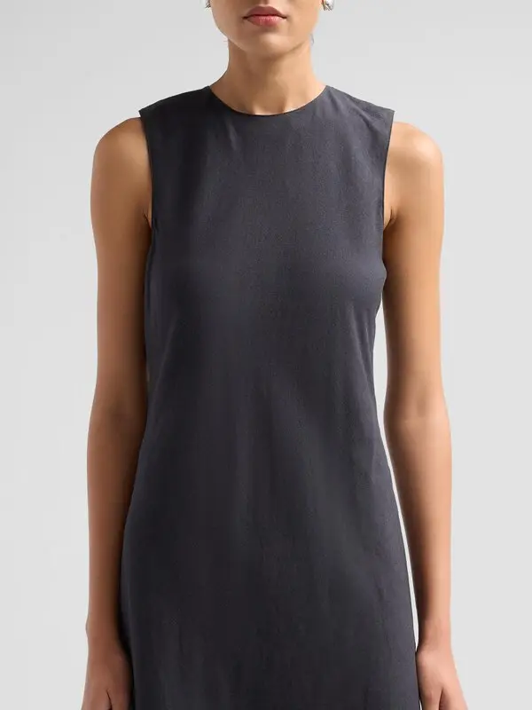 Vince Bias-cut Linen-blend Midi Dress