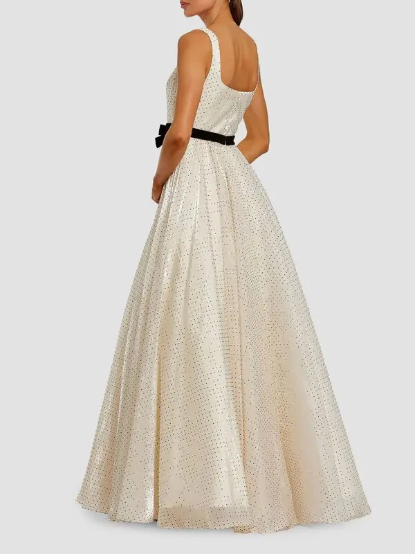 Mac Duggal Polka Dot Organza Fit & Flare Ball Gown