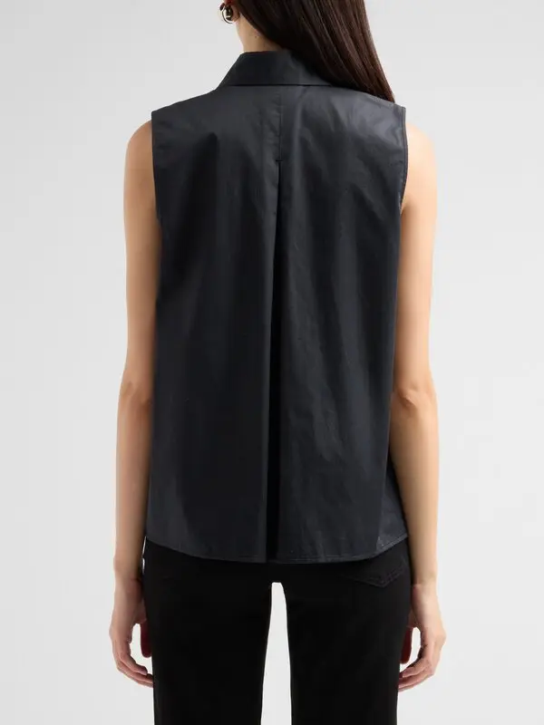 Vince Relaxed Sleveless Button-front Top - Ink
