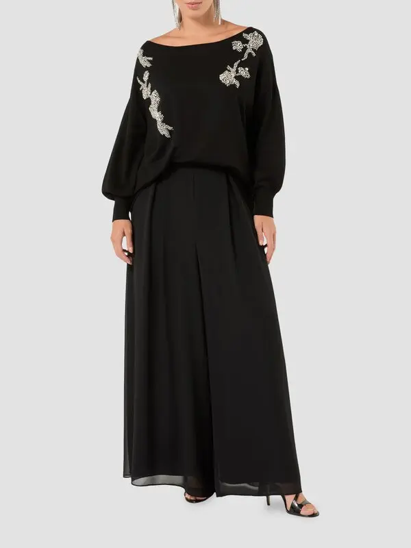 Marina Rinaldi Embroidered Viscose Sweater