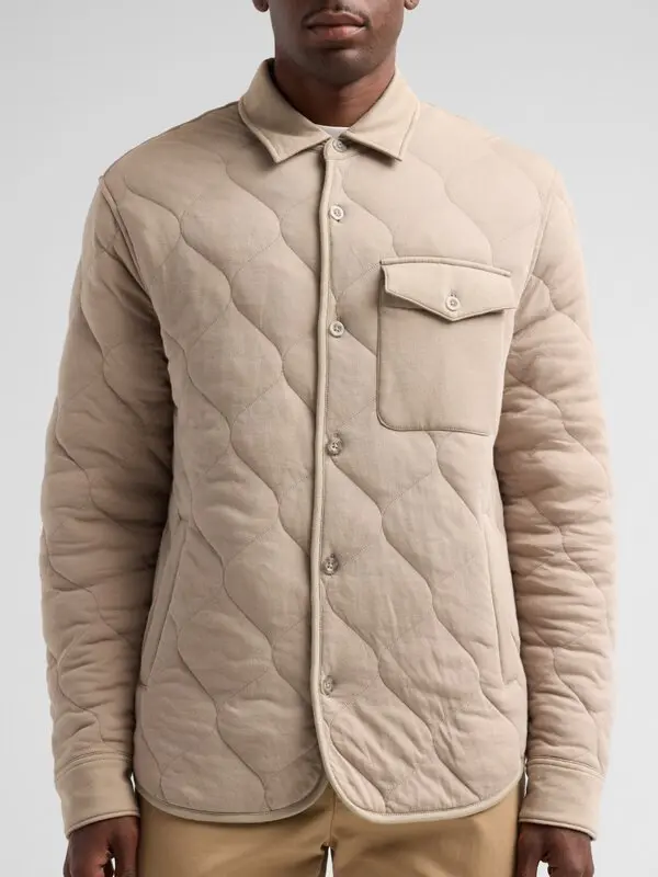 Vince Cotton Quilted Shirt Jacket