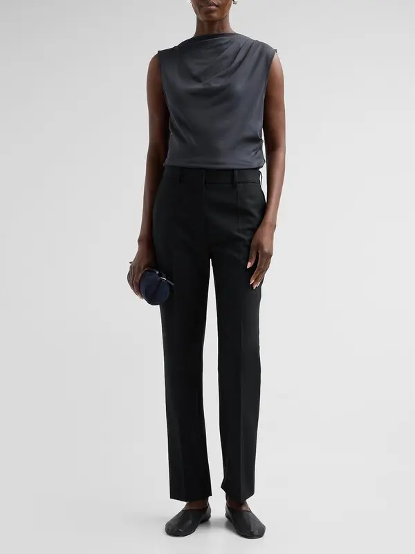 Vince Draped Pima Cotton Top - Ink