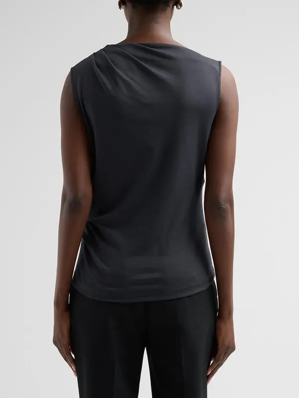 Vince Draped Pima Cotton Top - Ink