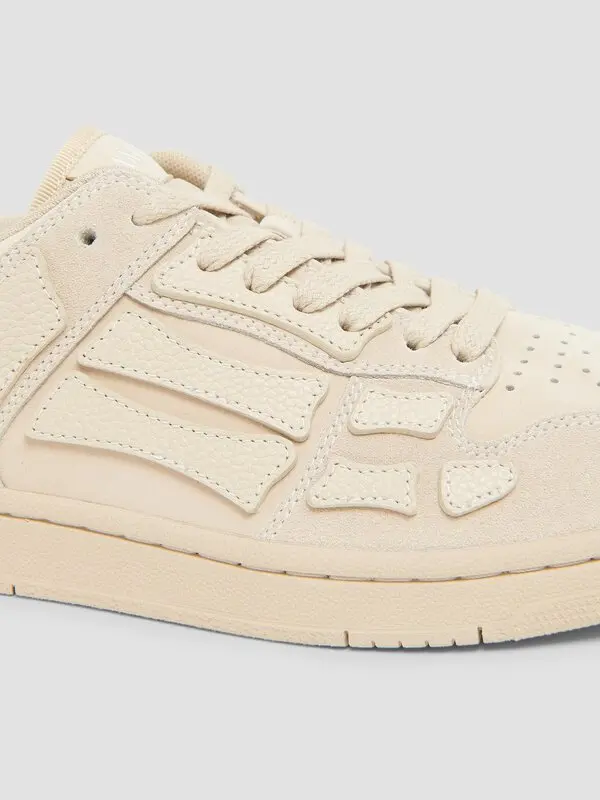 Amiri Skel Leather Low-top Sneakers - Alabaster