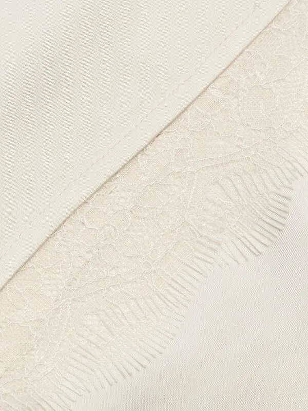 Vince Lace-trim Satin Midi-skirt