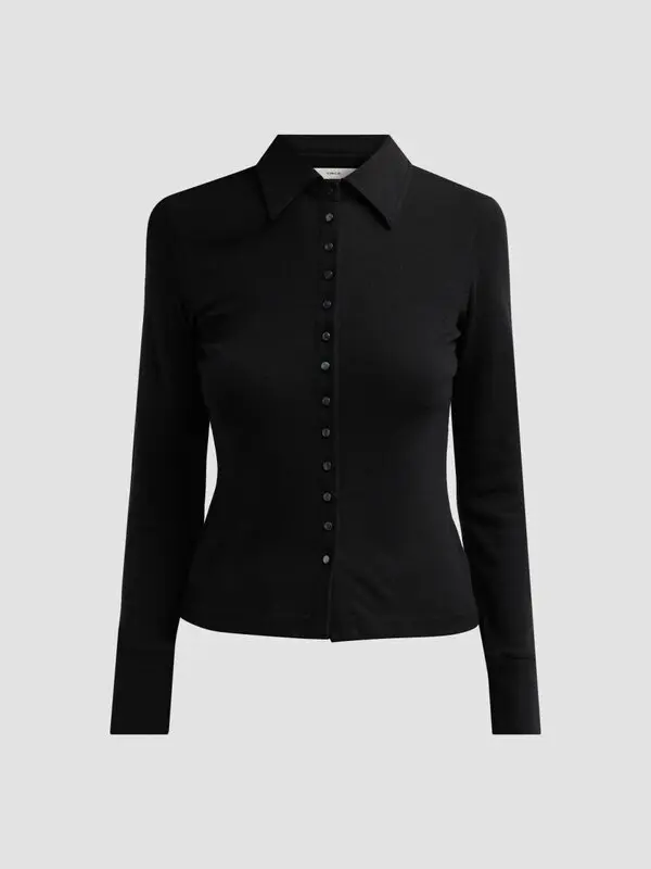 Vince Multi-button Collared Wool-blend Cardigan