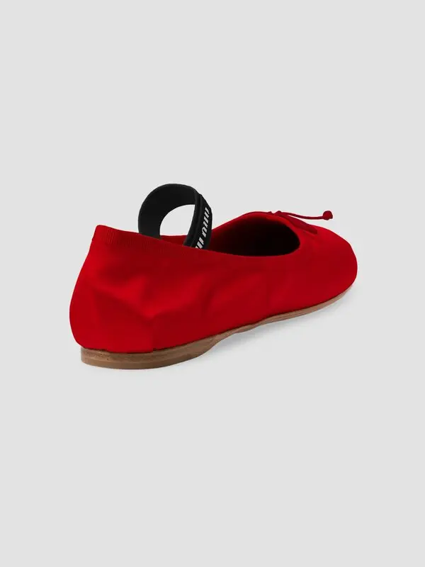 Miu Miu Satin Ballerinas - Red
