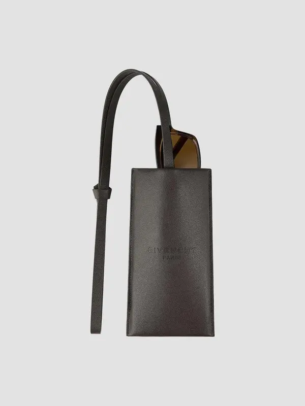 Givenchy Antigona Stamped Sunglasses Case In Leather - Brown