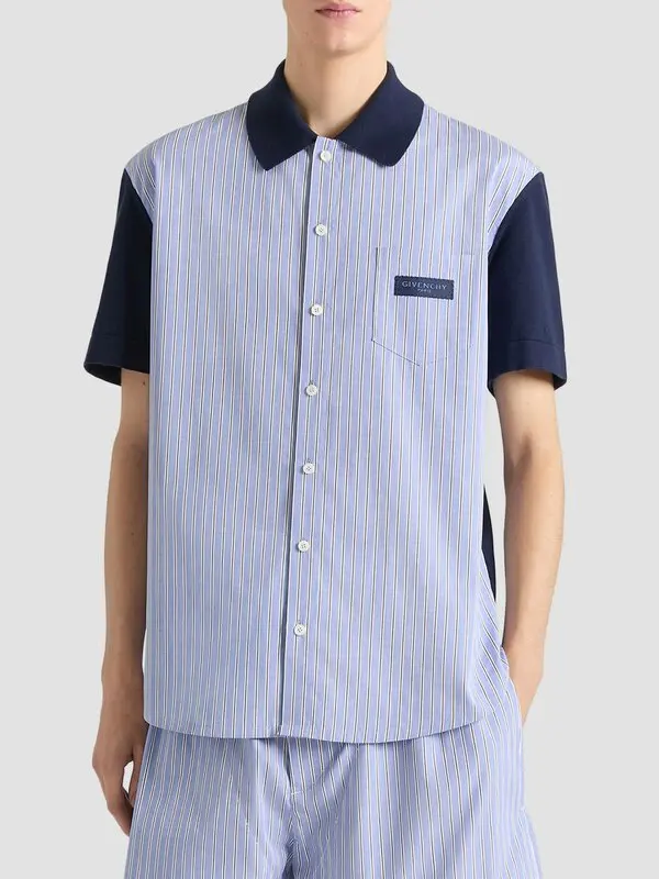 Givenchy Striped Shirt In Cotton With Paris Gros Grain