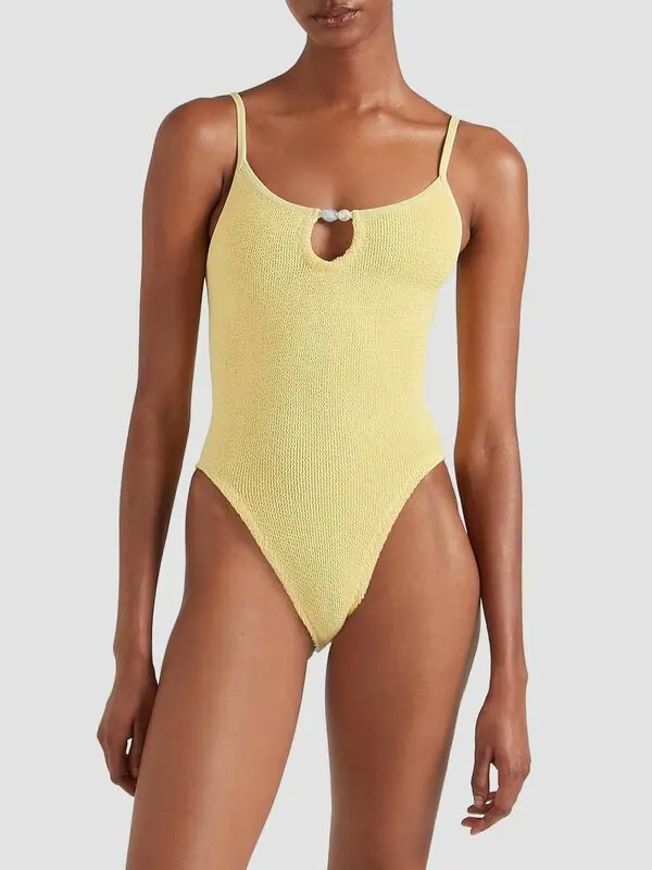 Hunza G Mia Beaded One-piece Swimsuit