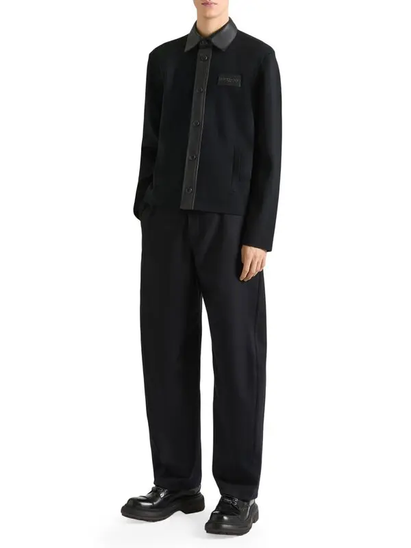 Givenchy Cardigan In Wool With Leather Details