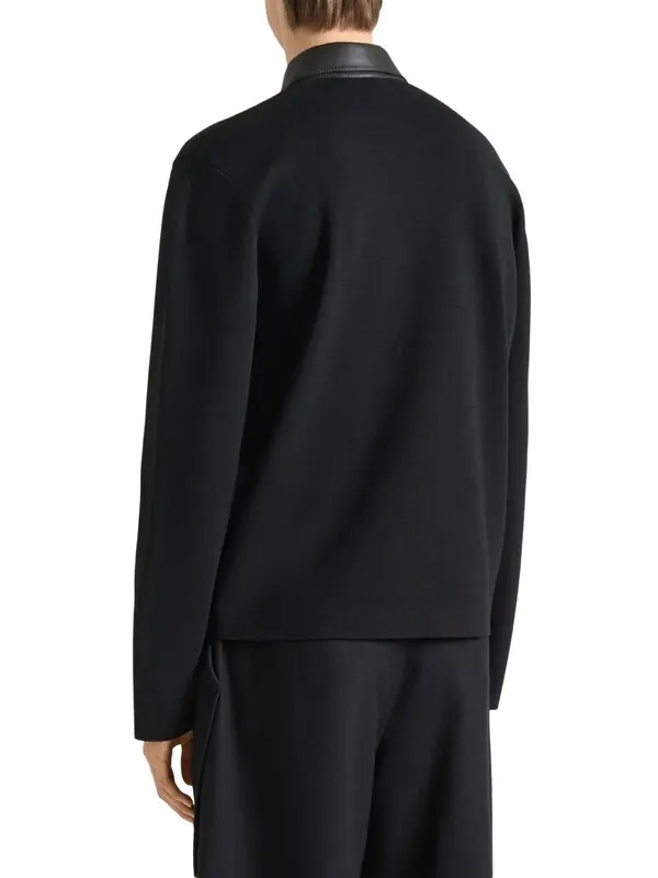 Givenchy Cardigan In Wool With Leather Details
