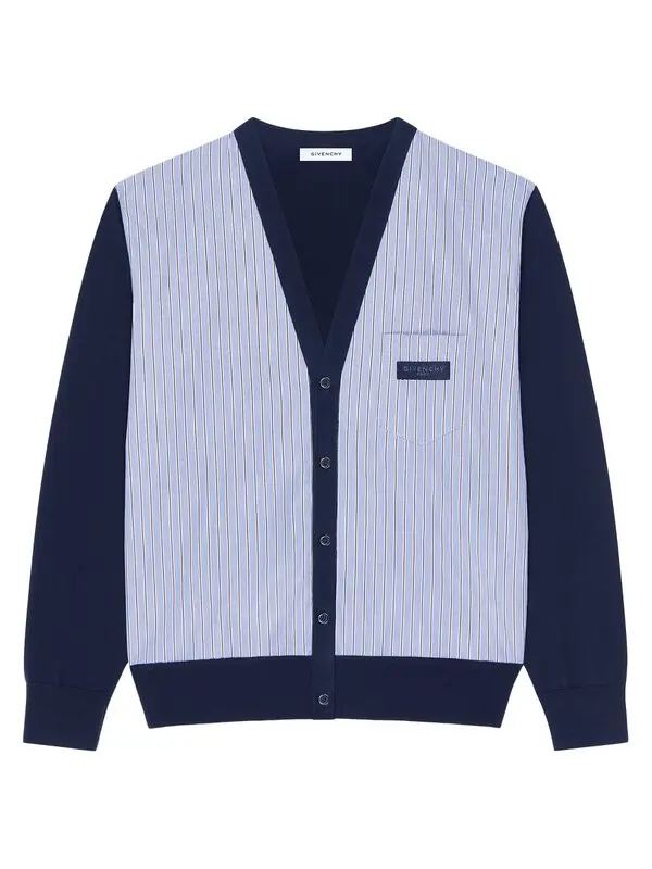 Givenchy Striped Cardigan In Cotton With Gros Grain Detail