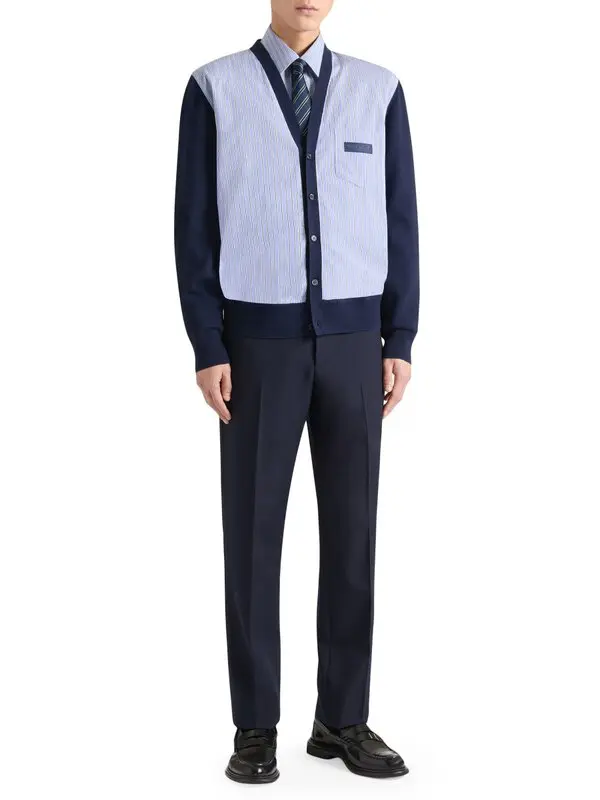 Givenchy Striped Cardigan In Cotton With Gros Grain Detail
