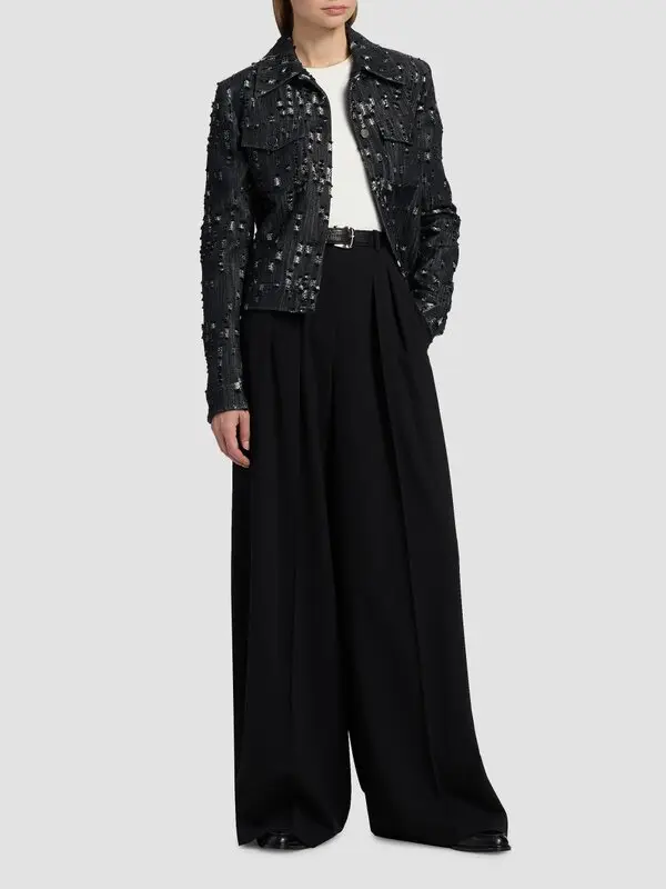 Michael Kors Shannon Pleated Virgin Wool High-rise Pants
