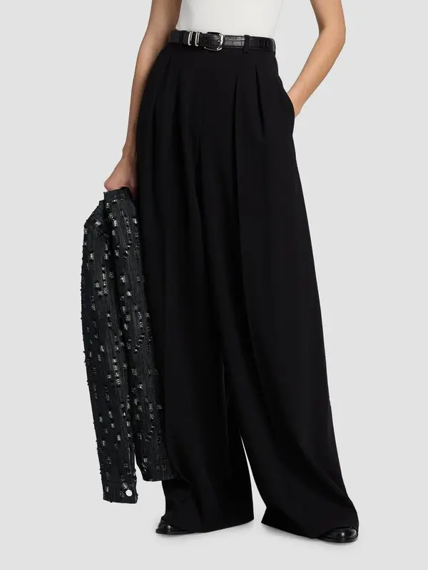 Michael Kors Shannon Pleated Virgin Wool High-rise Pants