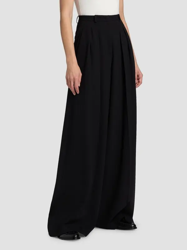 Michael Kors Shannon Pleated Virgin Wool High-rise Pants